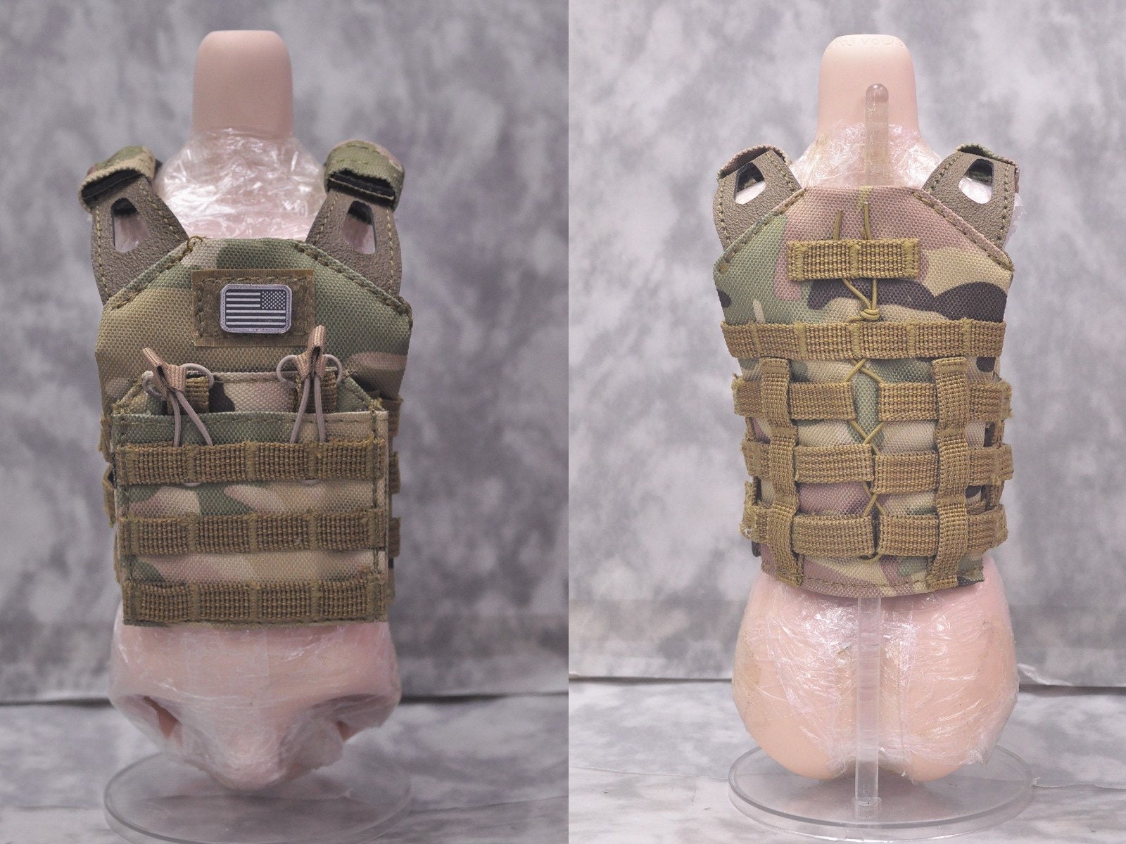 1:3 Scale Miniature Model Tactical Vest Two Magazines Two Holsters Set ...