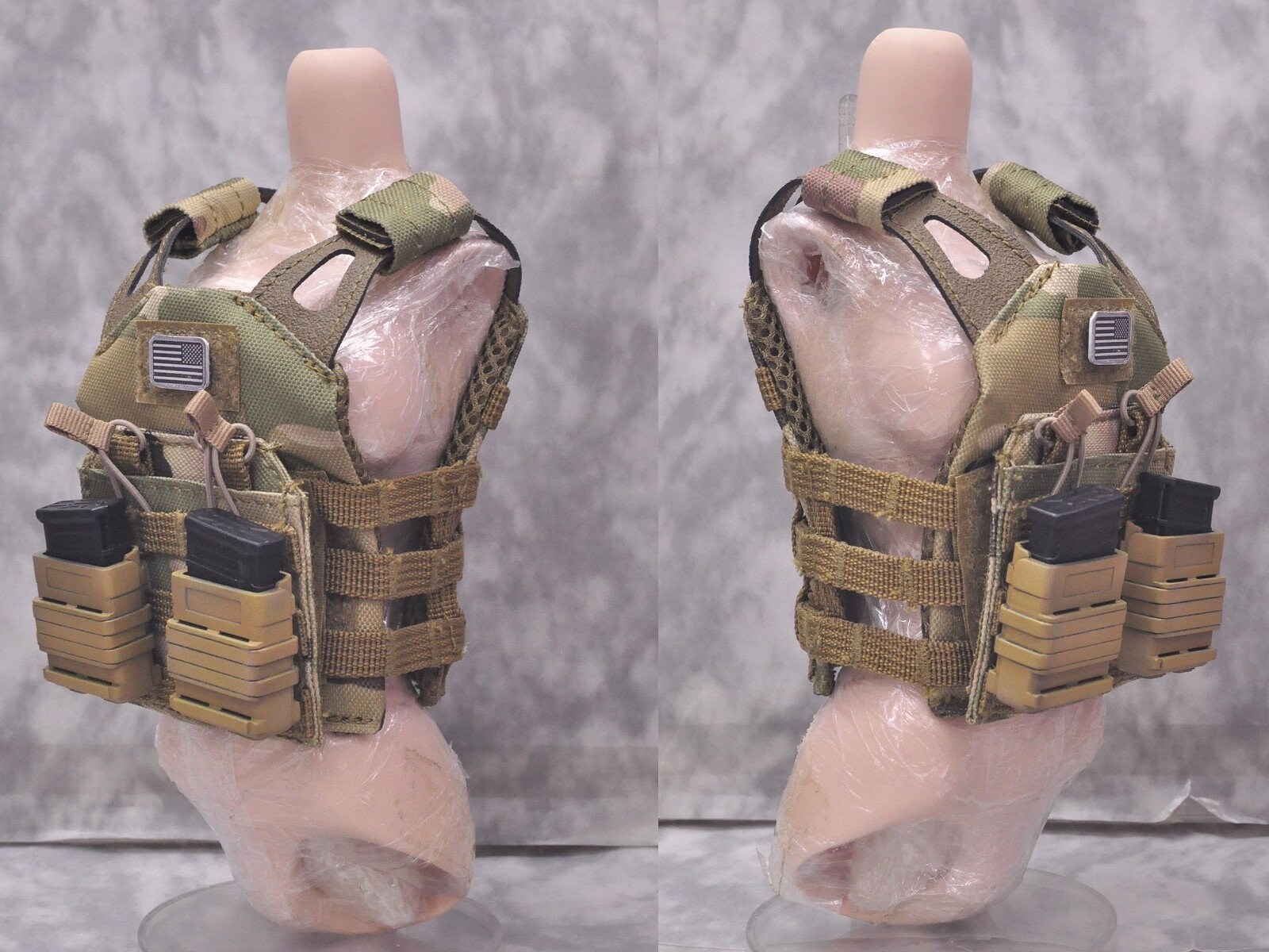 1:3 Scale Miniature Model Tactical Vest Two Magazines Two Holsters Set ...