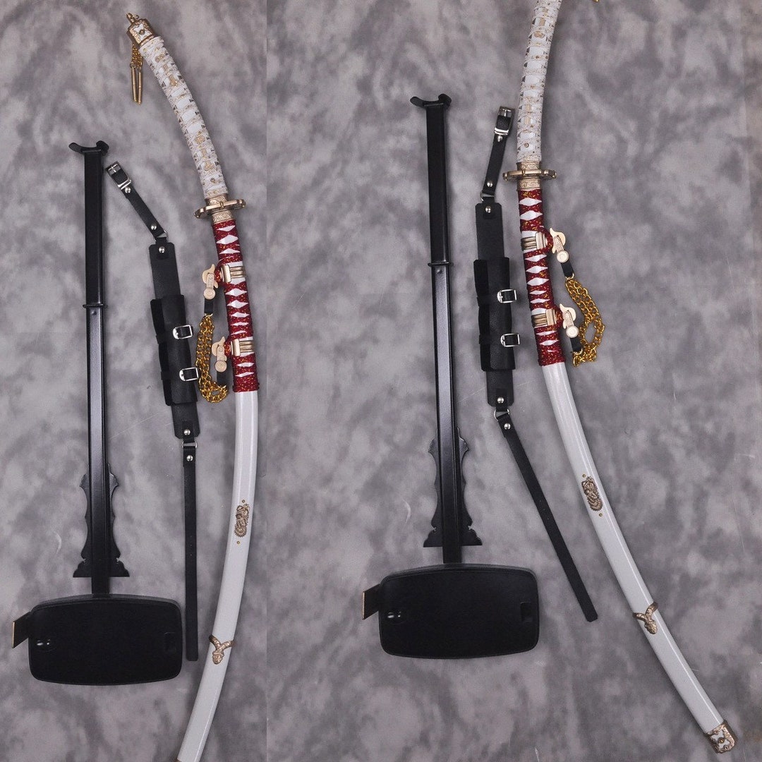 1:3 Scale Miniature Model Samurai Odachi Sword 50 Cm White Gold Color ...