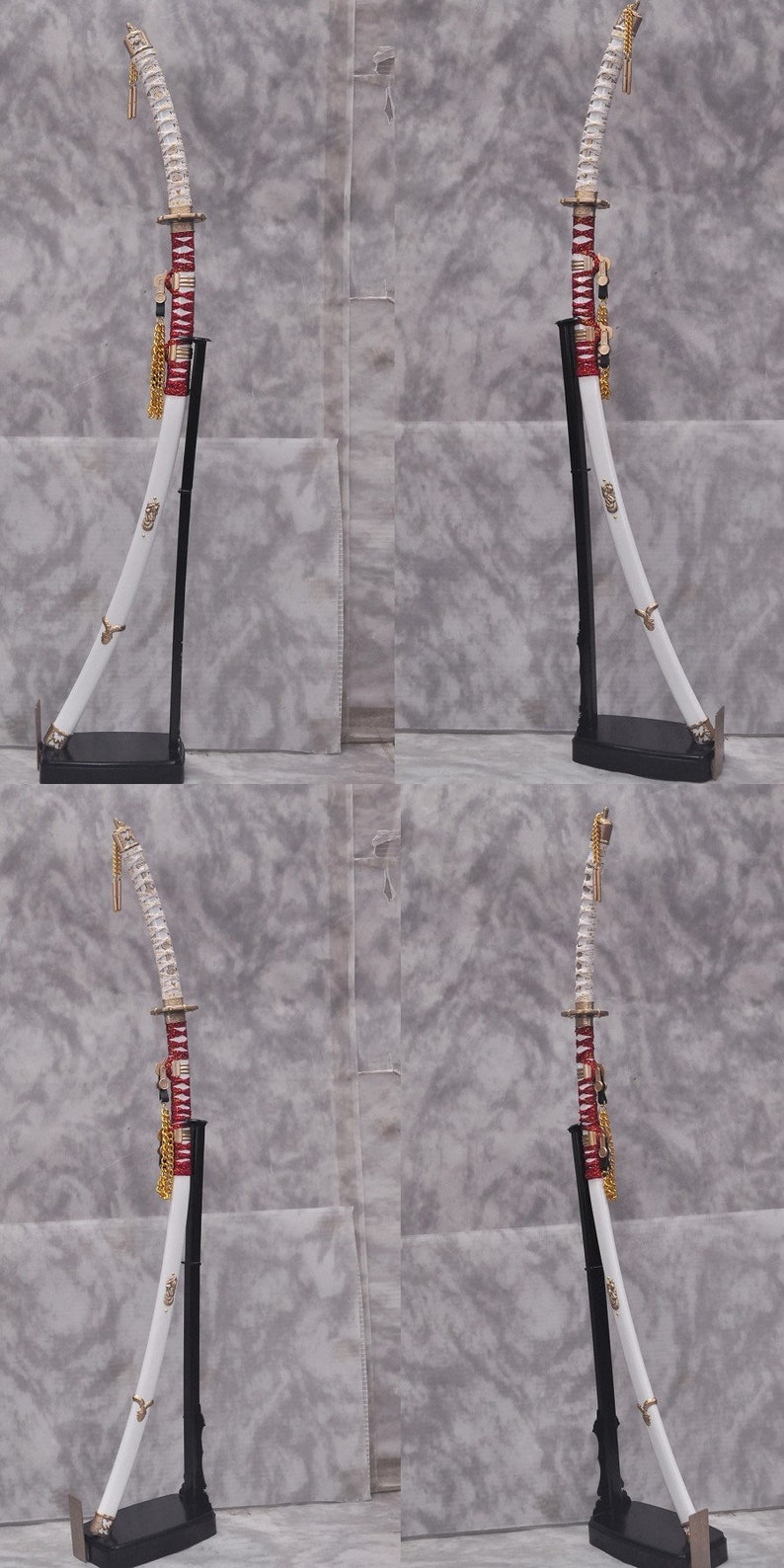 1:3 Scale Miniature Model Samurai Odachi Sword 50 Cm White Gold Color ...