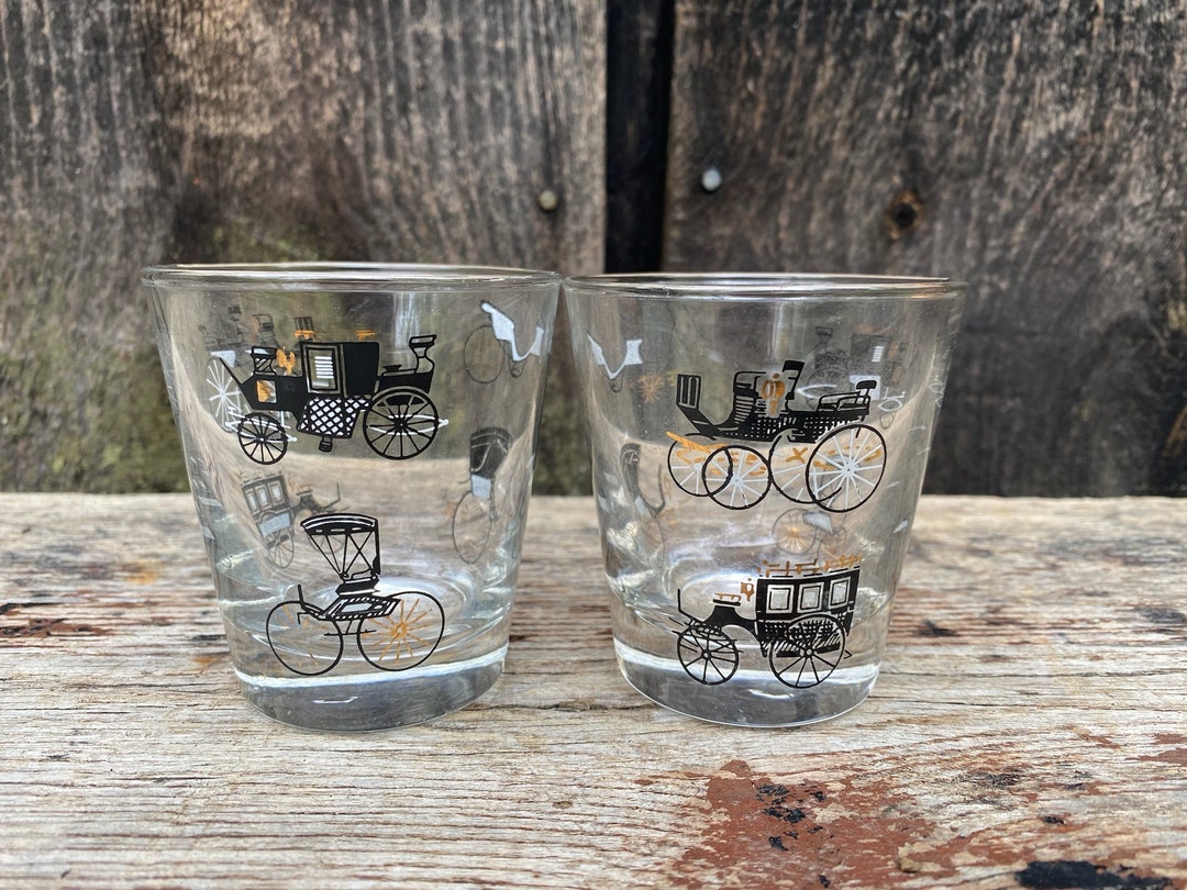 Small Car Glasses -- Car Glassware -- Vintage Glassware -- Automobile ...