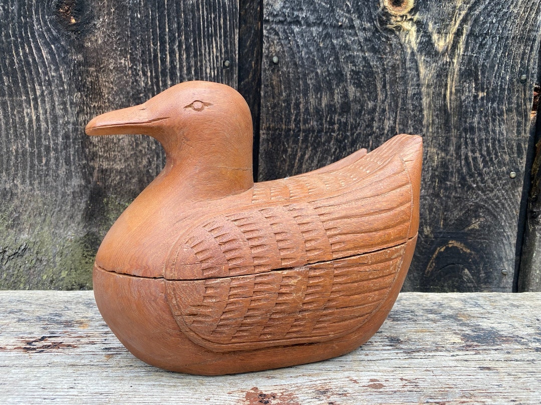 Handmade Duck Hidden Box -- Handmade Duck Box -- Handmade Duck Decoy ...