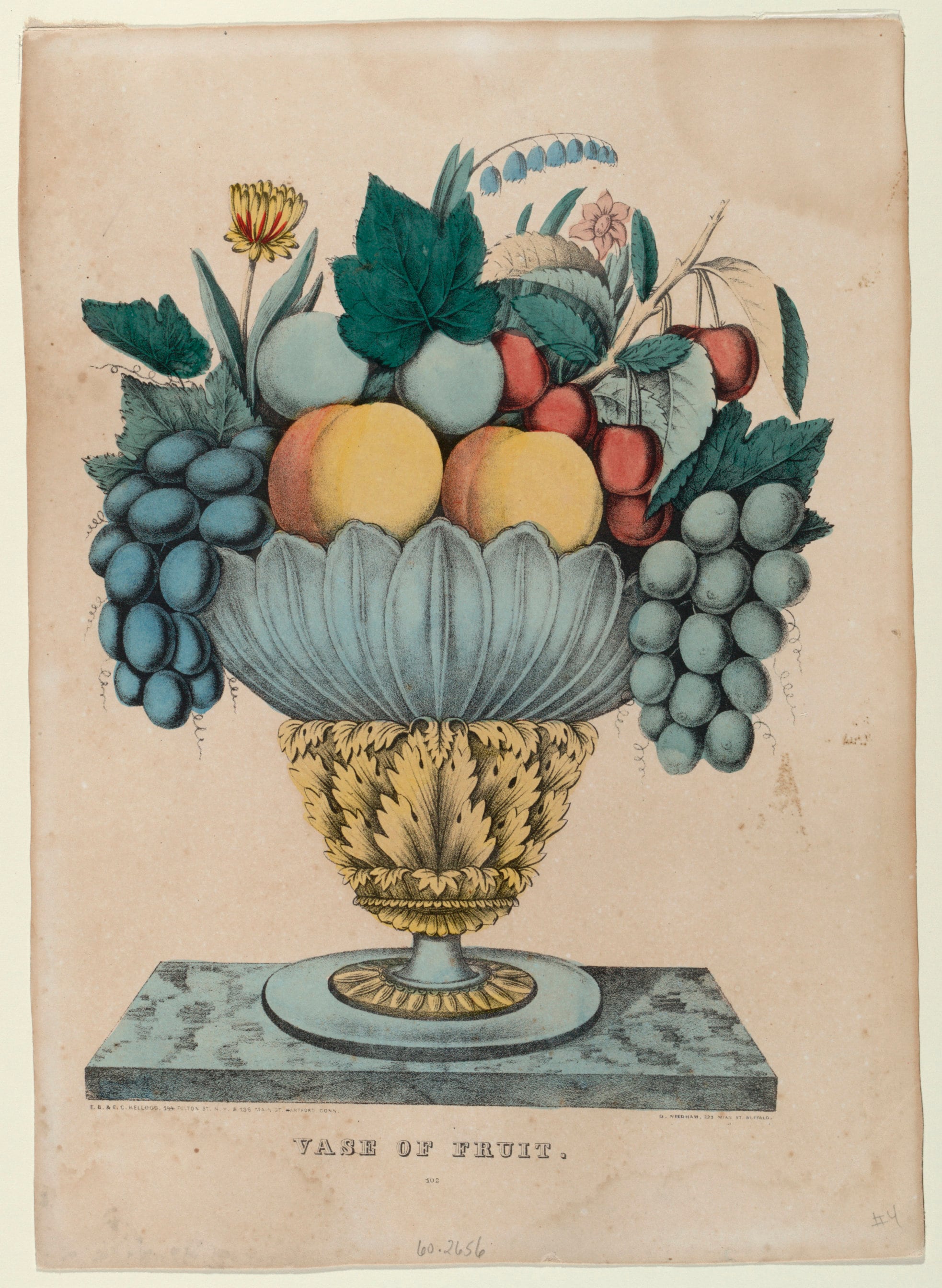 Table of Fruit Lithograph -- Fruit Print -- Antique Fruit Lithograph ...