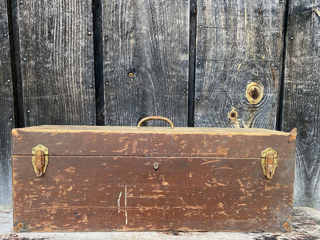 Vintage Tool Box -- Wood Tool Box -- Wooden Tool Box -- Vintage ...