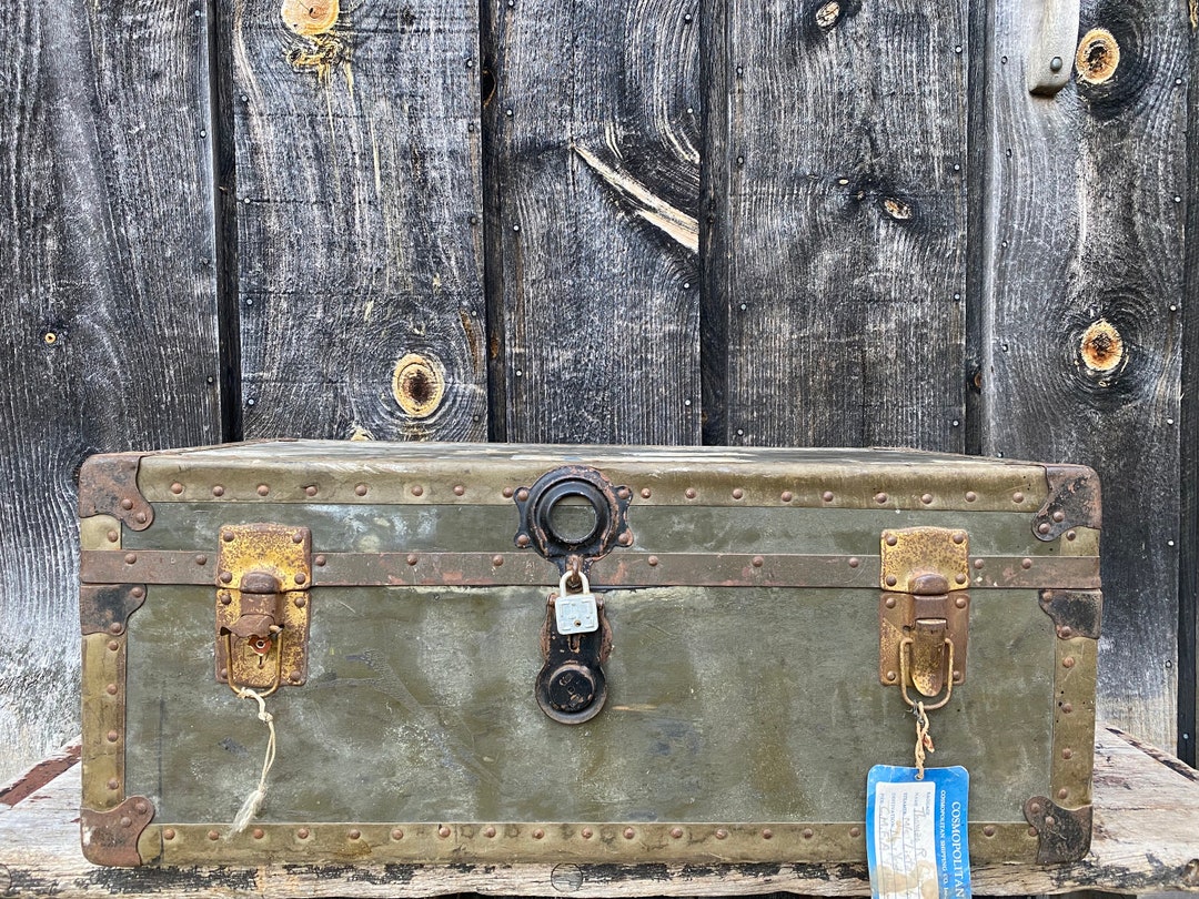 Vintage Travel Trunk Vintage Trunk Travel Trunk Vintage Green Trunk ...