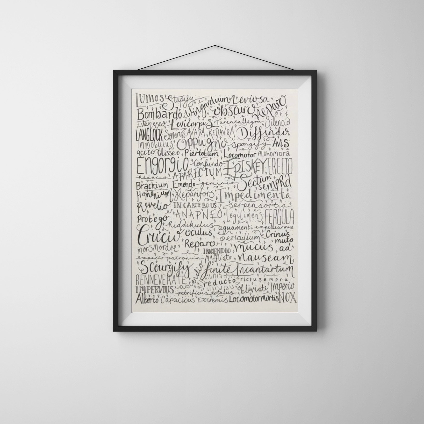 Harry Potter Spells Print Wall Art Decor Home Decor - Etsy UK