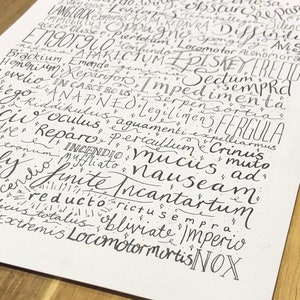 Harry Potter Spells Print Wall Art Decor Home Decor Poster Print Harry ...