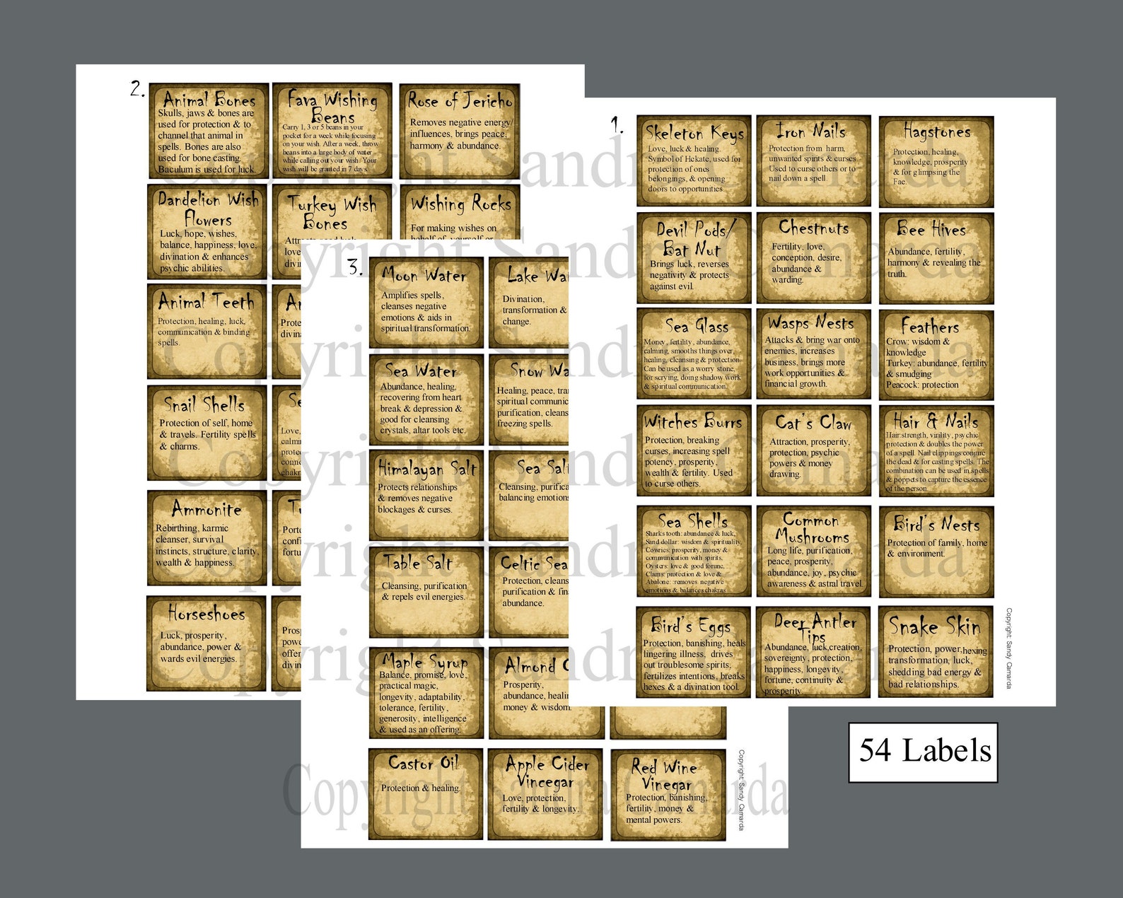 BONES & RUSTY OBJECTS Apothecary Labels for Witches. Pagans, Wiccans ...