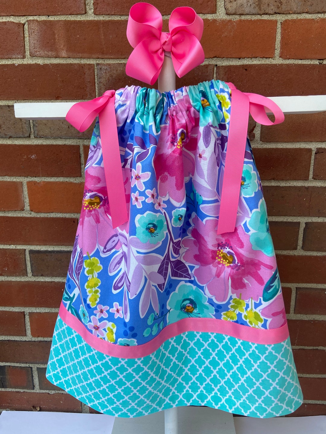 Floral Pillowcase Dress, Pillowcase Dress, Free Bow, Birthday Gift ...