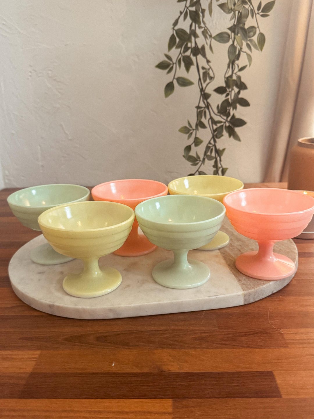 Vintage Hazel Atlas Pastel Moderntone Multicolor Platonite Dessert ...