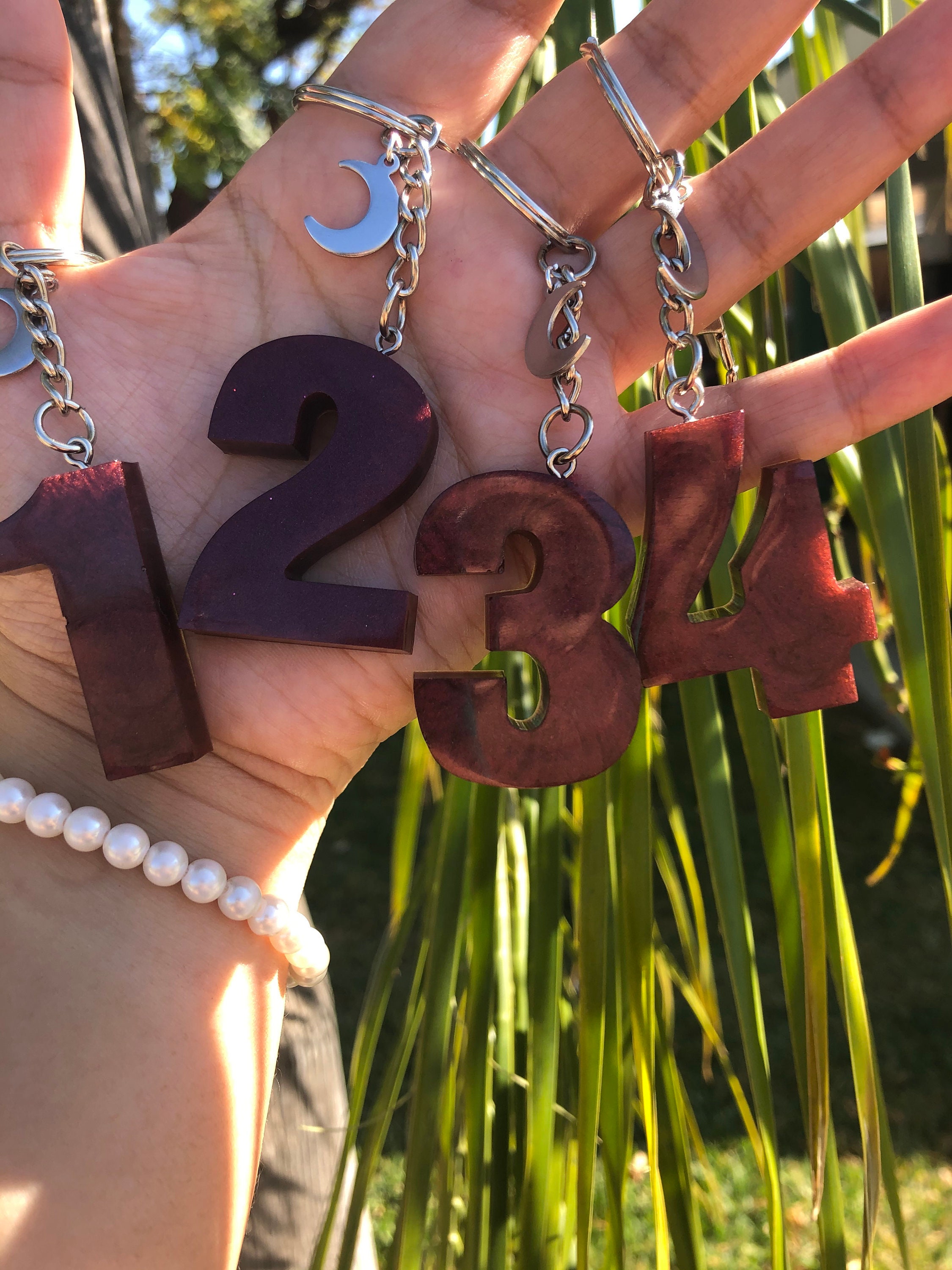 Number Keychain - Etsy
