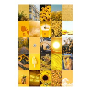 Yellow Collage Kit Dorm Room Decor Wall Art Yellow Aesthetic - Etsy UK