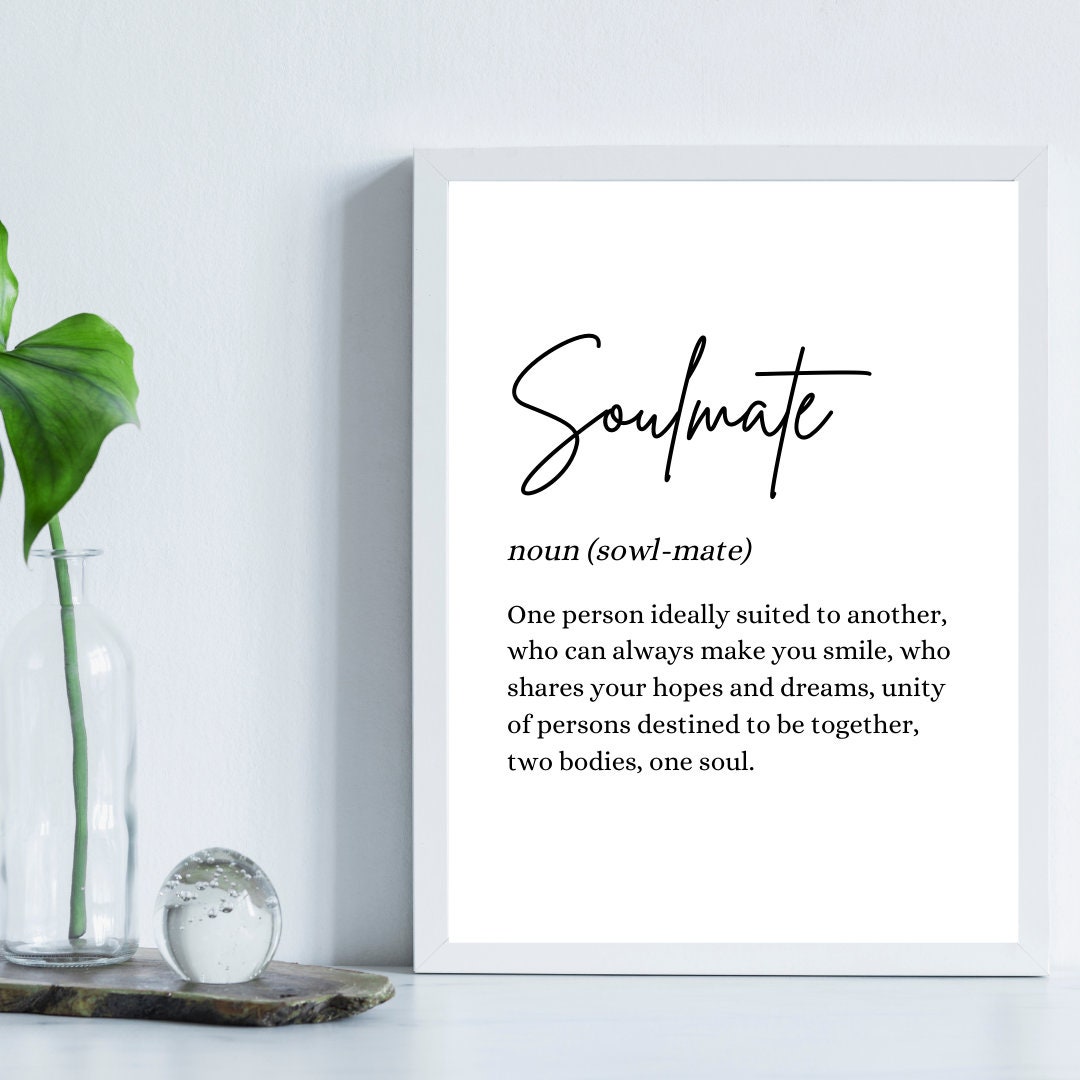 Personalised Soul Mate Definition Meaning Print A4 A3 | Etsy