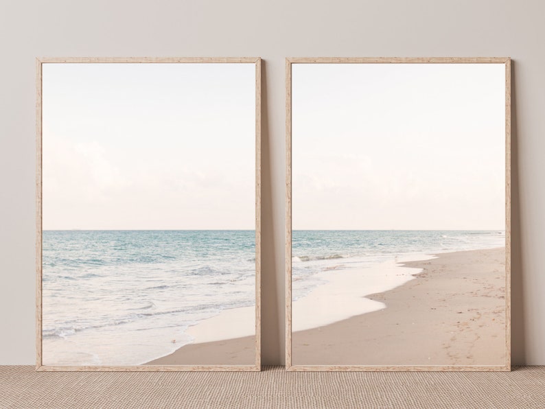 Set of 2 Beach Photo Prints A4 A3 Text Trend Home - Etsy