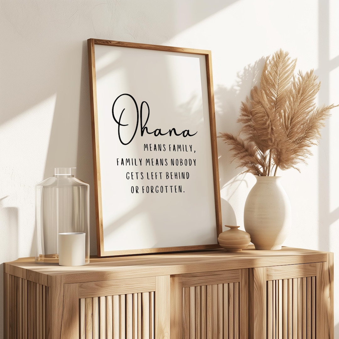 Ohana Means Family Disney Quote Wall Print Poster - Text Lilo and Stich ...