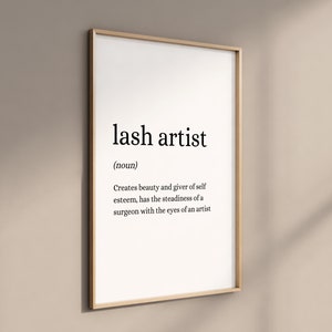 Lash Artist Definition Lash Technician Gift Salon Beauty Eyelashes Home ...