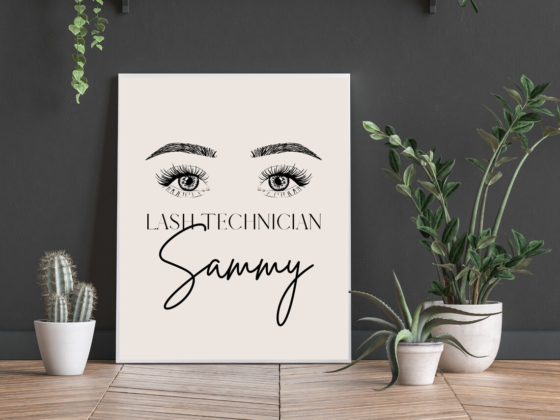 Personalised Lash Technician Print Poster Lash Tech Print | Etsy