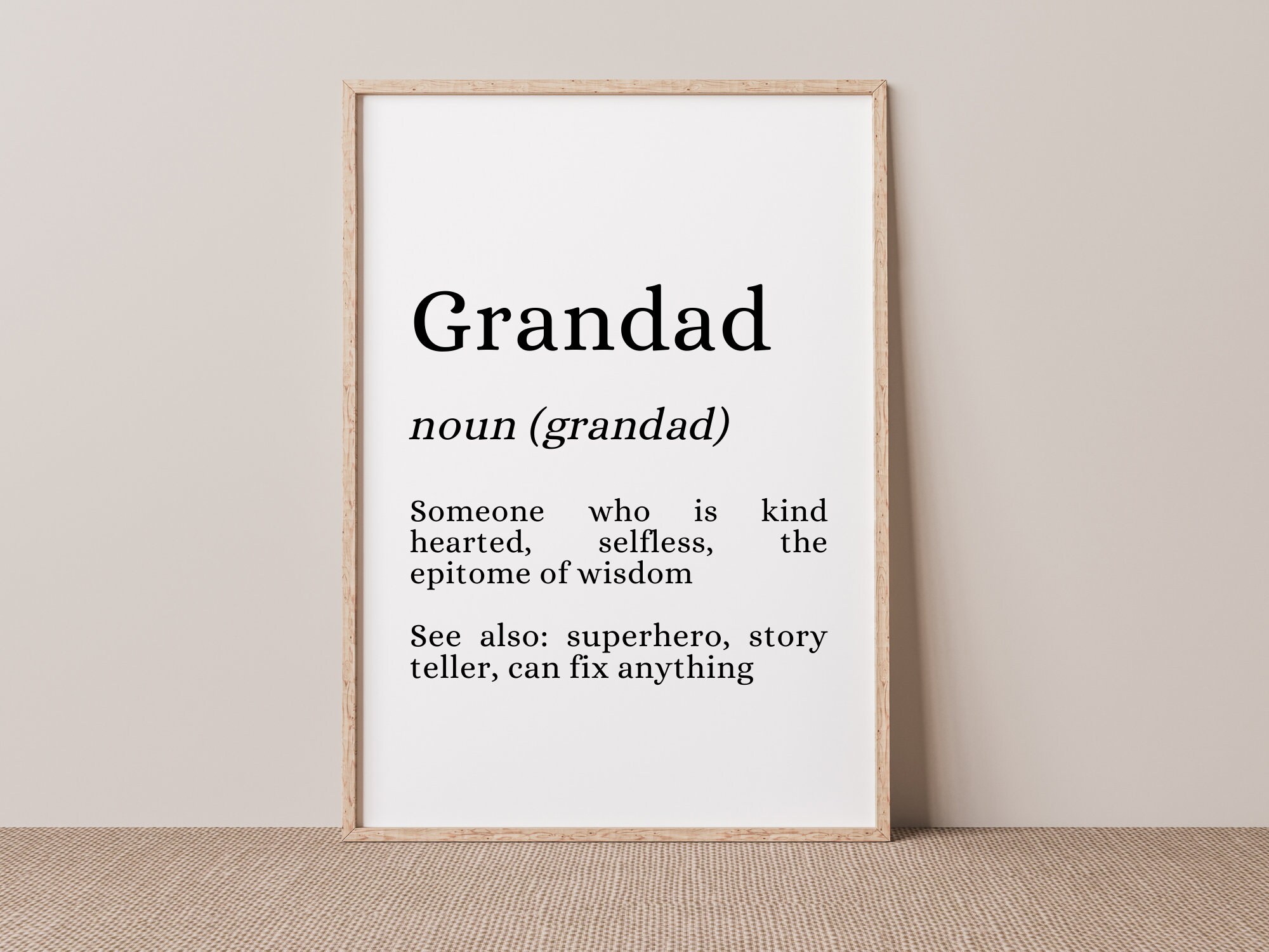 Personalised Grandad Definition Print Dictionary Print Gift - Etsy UK