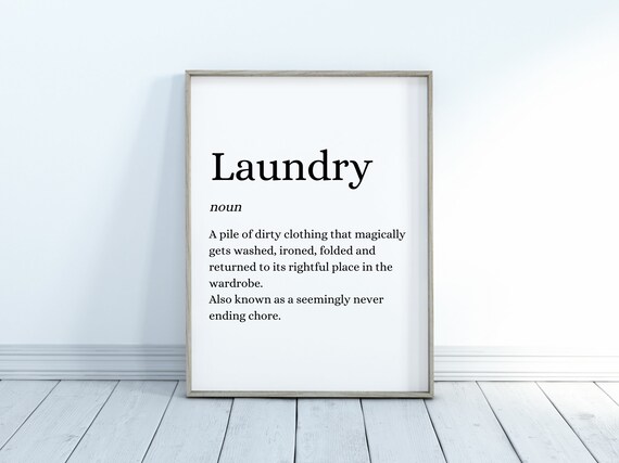 Laundry Definition Print Poster Dictionary Style Print | Etsy