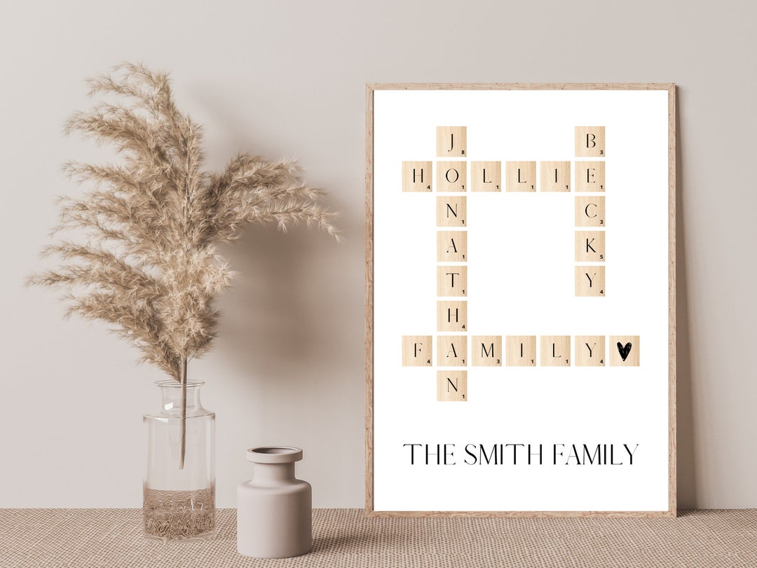 Personalised Scrabble Family Name Print Scrabble Print Custom Gift ...