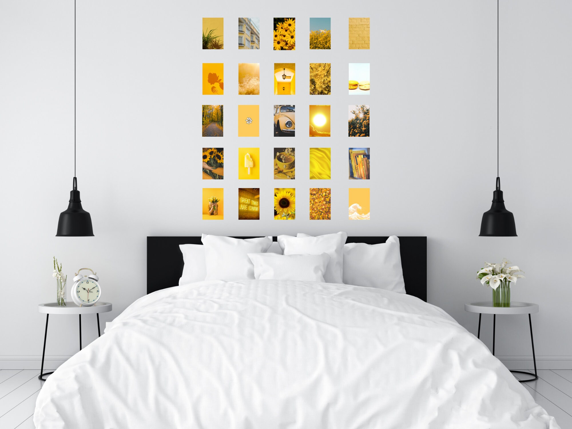 Yellow Collage Kit Dorm Room Decor Wall Art Yellow Aesthetic - Etsy UK