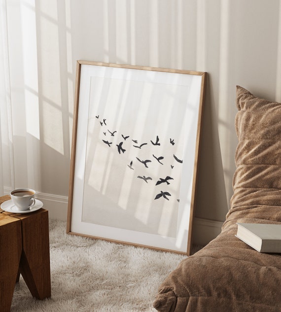 Printwallart Flying Birds Flying Flock Of Birds Random Wall Art Print