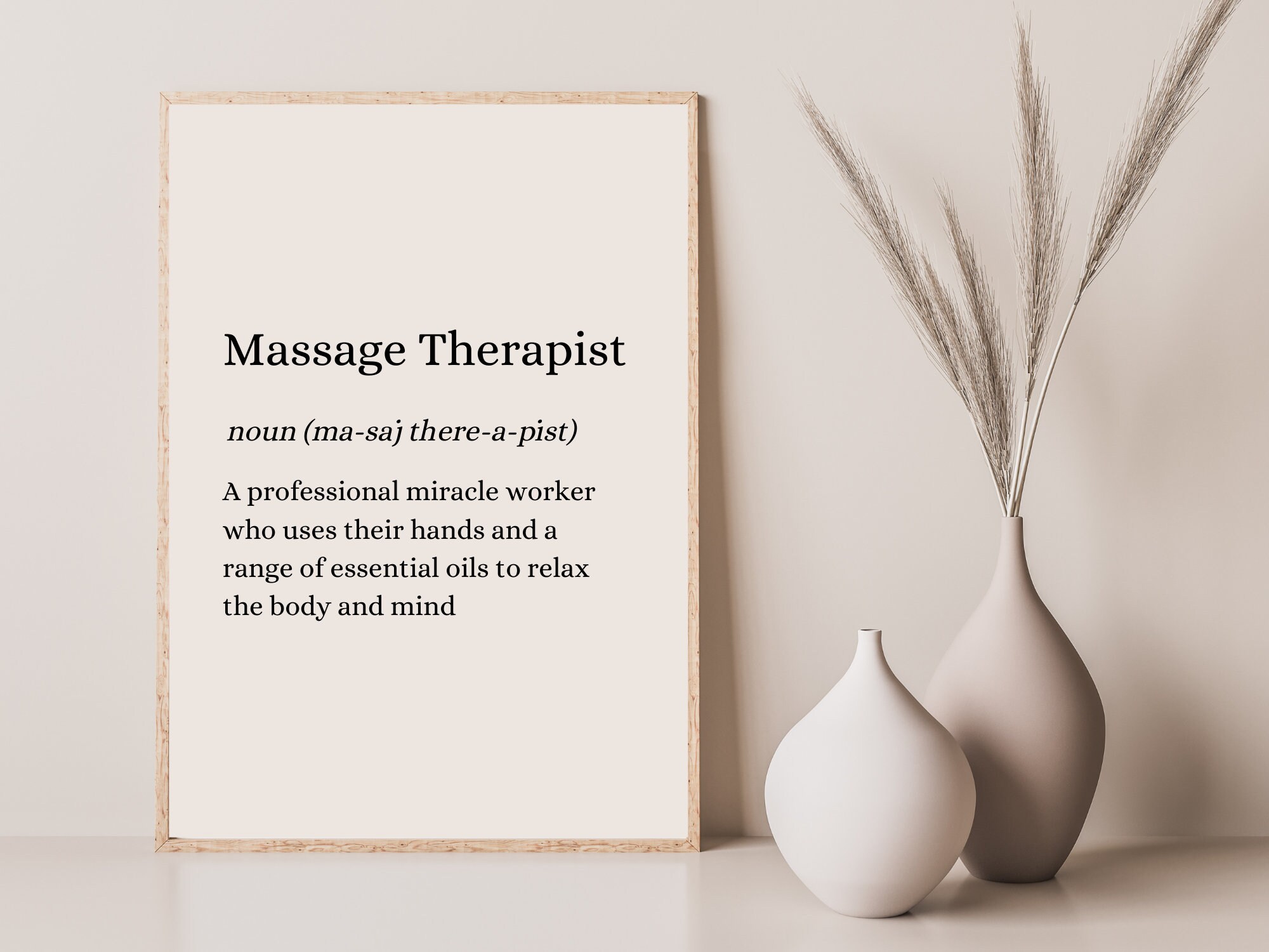 Massage Therapist Definition Print Massage Therapy Salon - Etsy UK