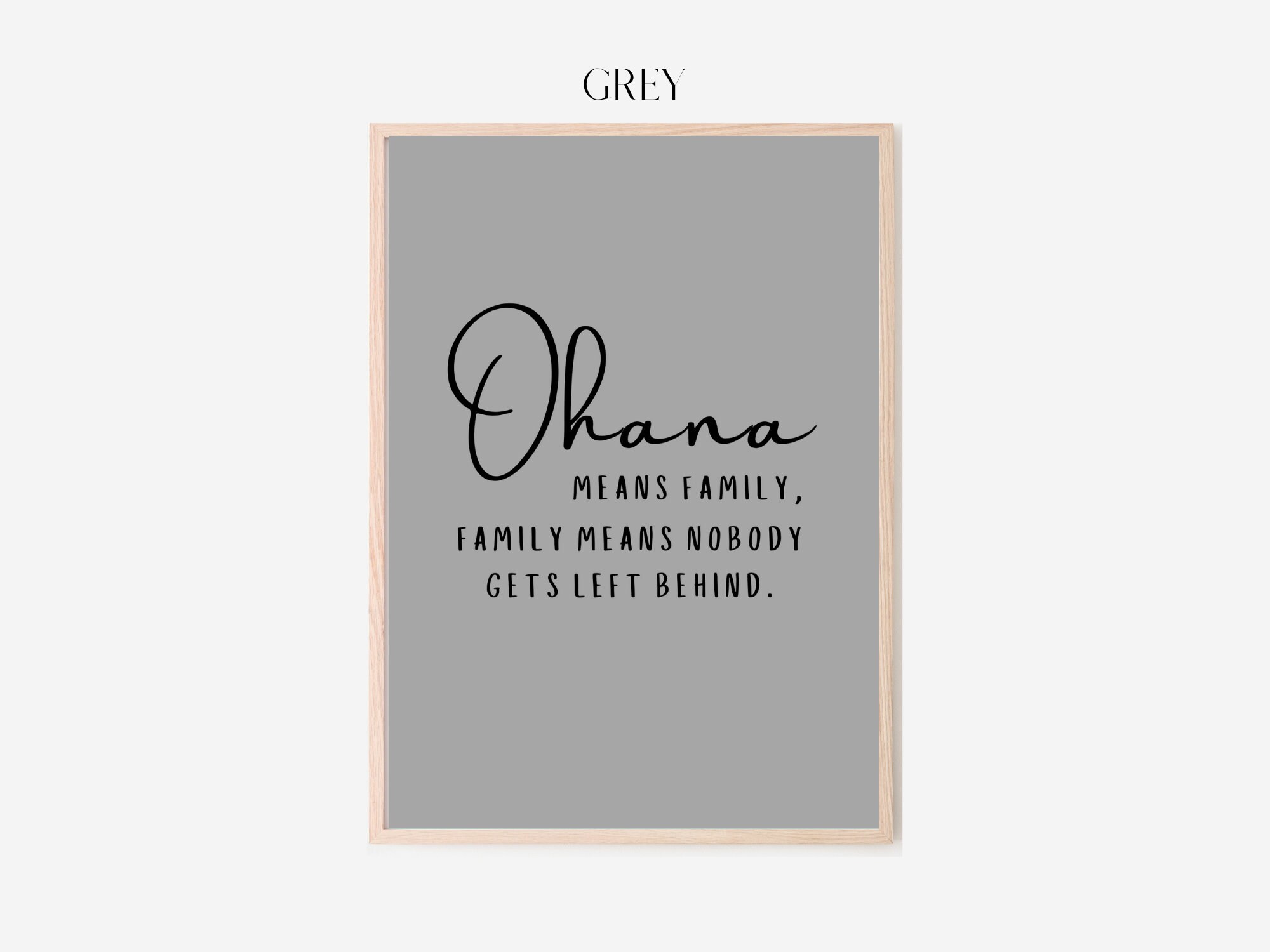 Ohana Means Family Disney Quote Wall Print Poster Text Lilo | Etsy