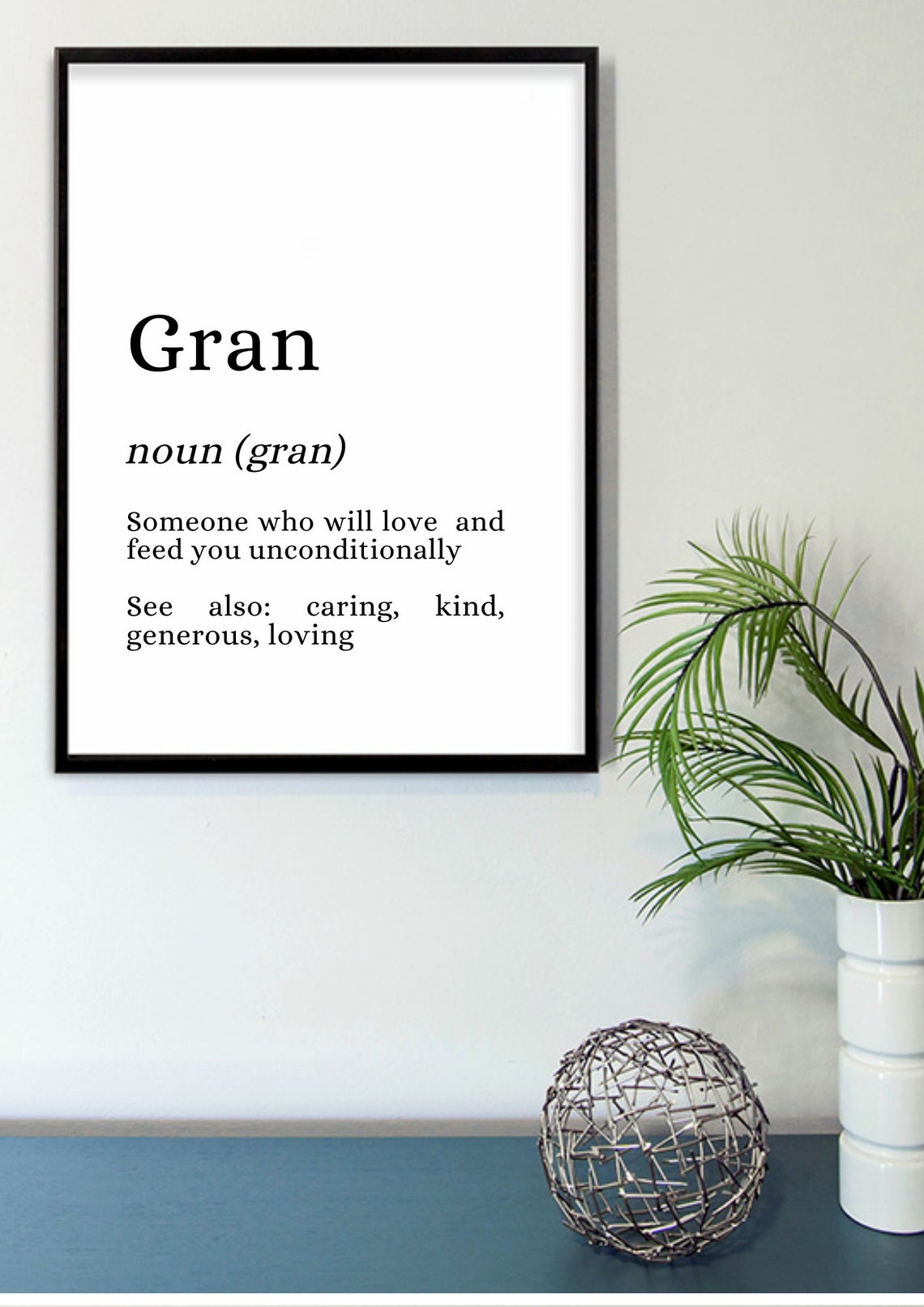 Personalised Nan Dictionary Meaning Quote Poster Print Gift | Etsy