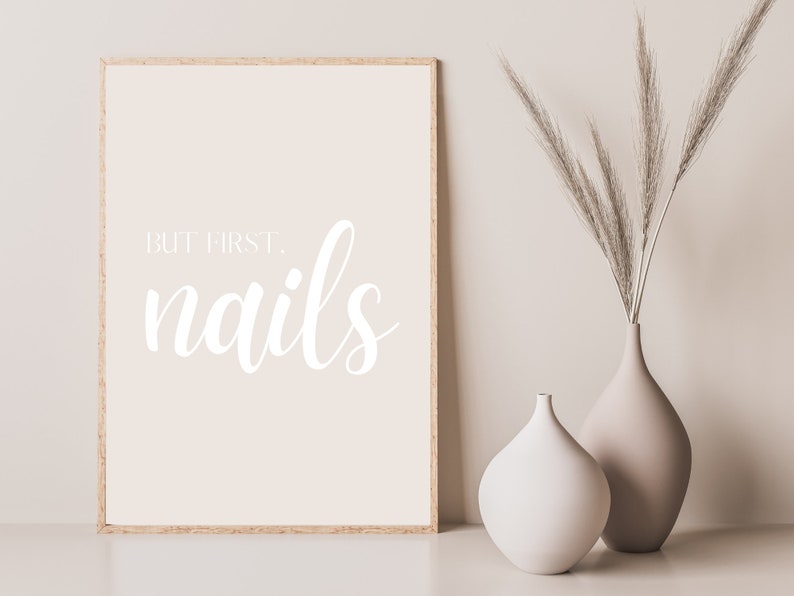 But First Nails Print Nail Salon Decor Nail Tech Gift - Etsy UK