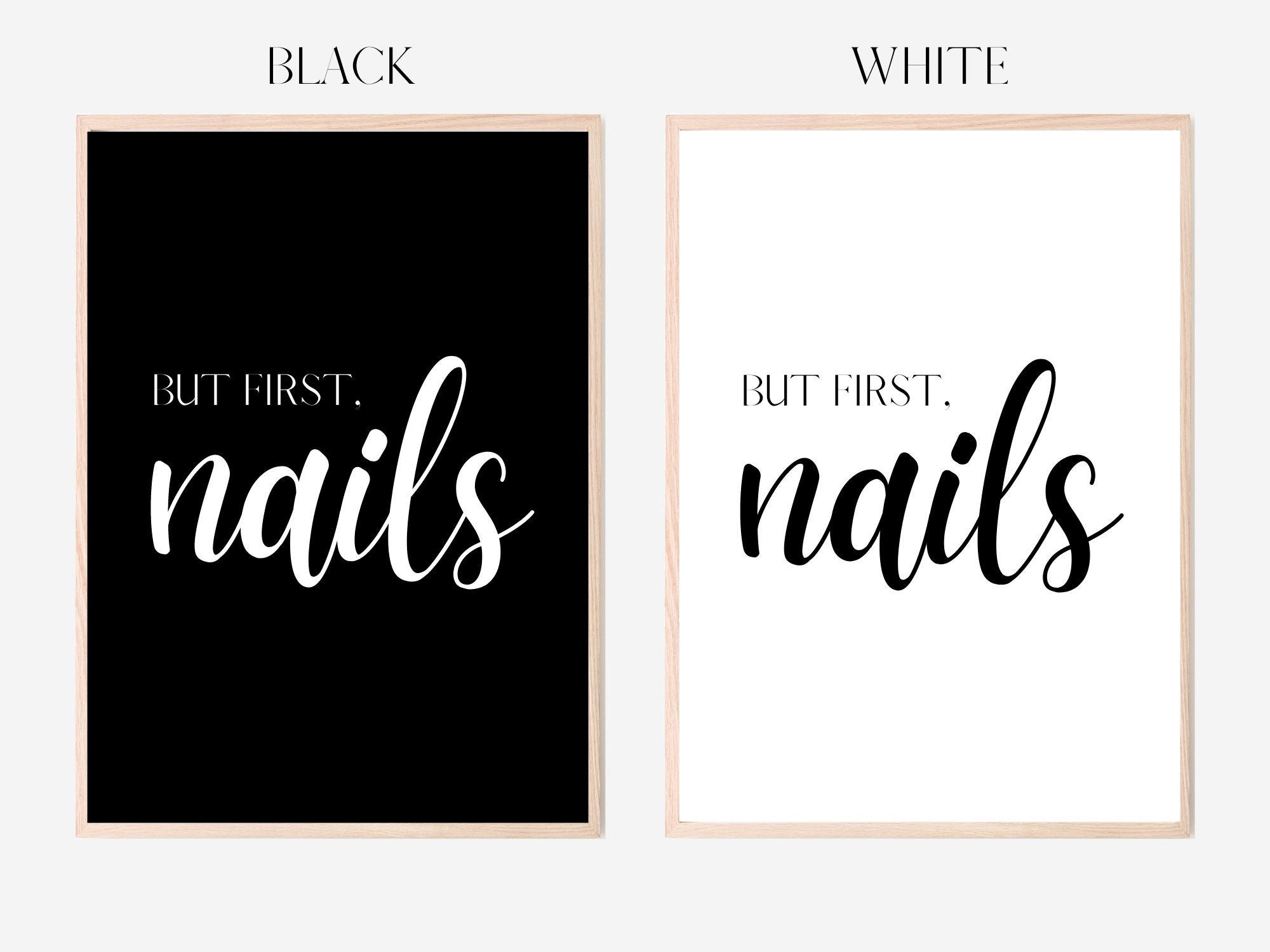 But First Nails Print Nail Salon Decor Nail Tech Gift - Etsy UK