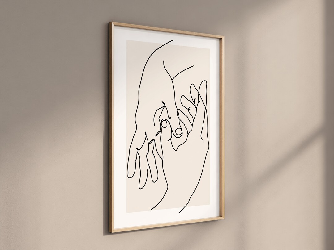 Abstract Hands Line Drawing Print Abstract Love Print Abstract Wall Art ...