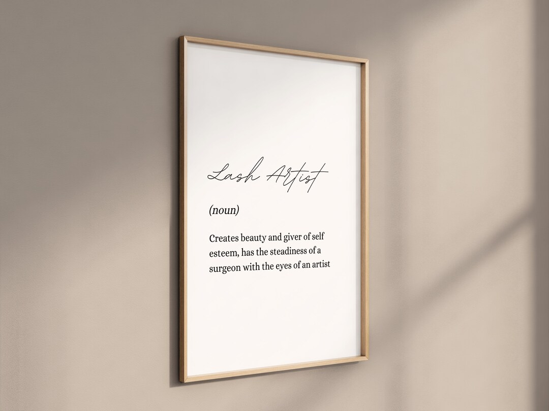 Lash Artist Definition Lash Technician Gift Salon Beauty Eyelashes Home ...