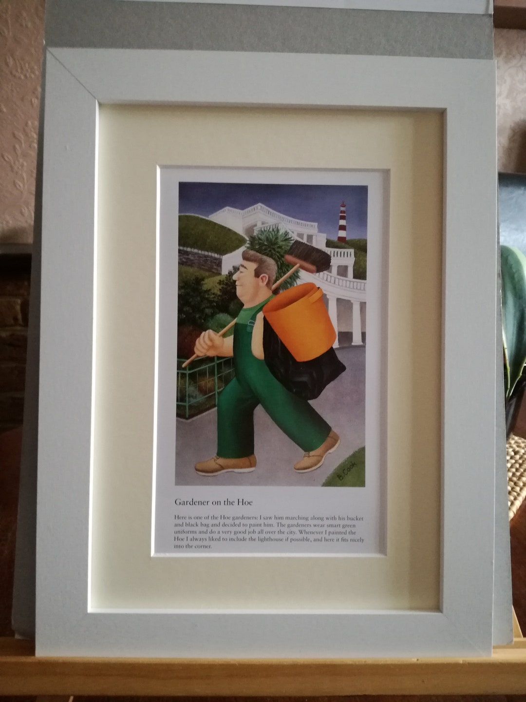 Beryl Cook's Gardener on the Hoe Rescued Book Page - Professionally ...