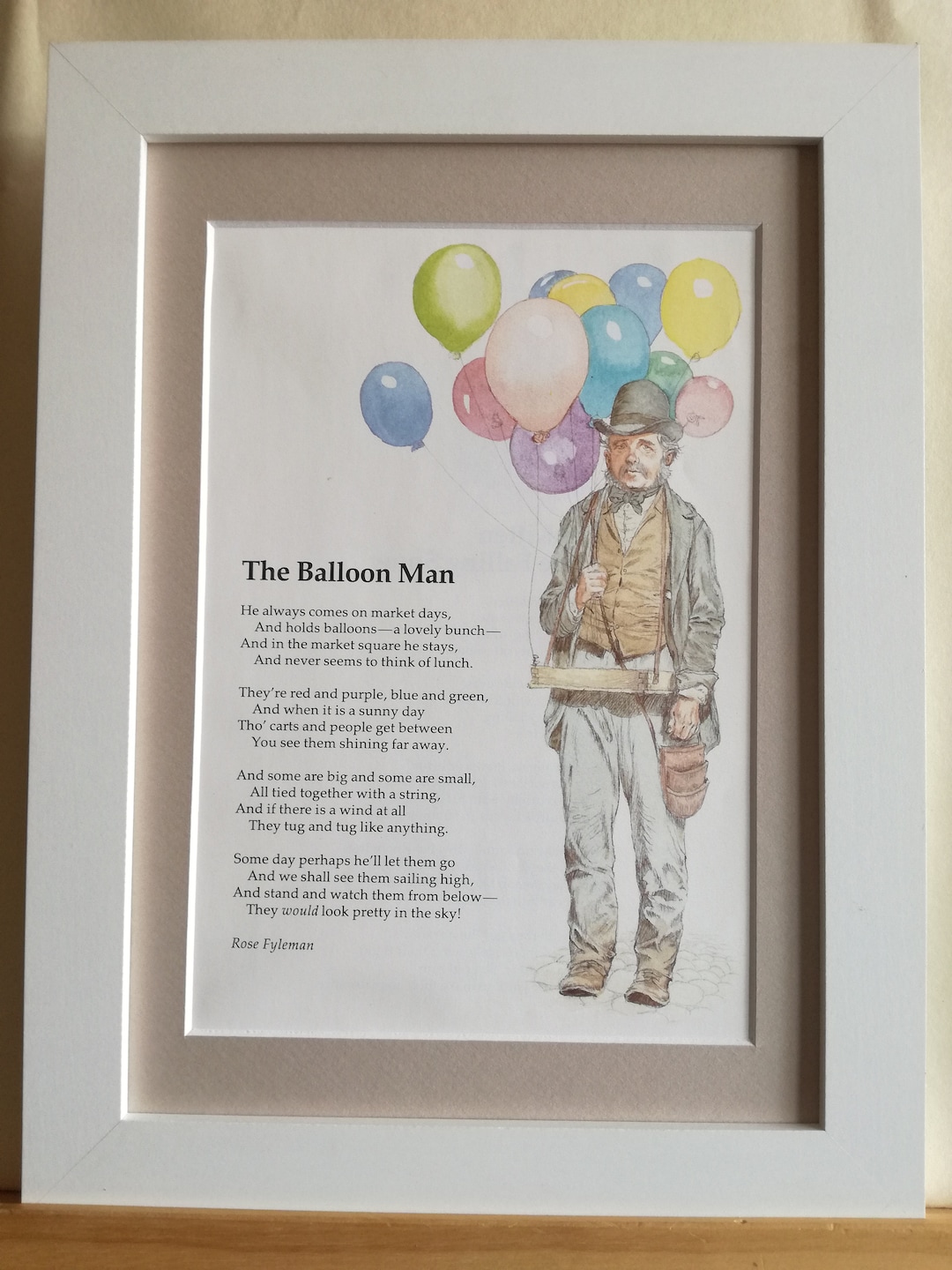 The Balloon Man a poem by Rose Fyleman Rescued Book Page - Etsy.de