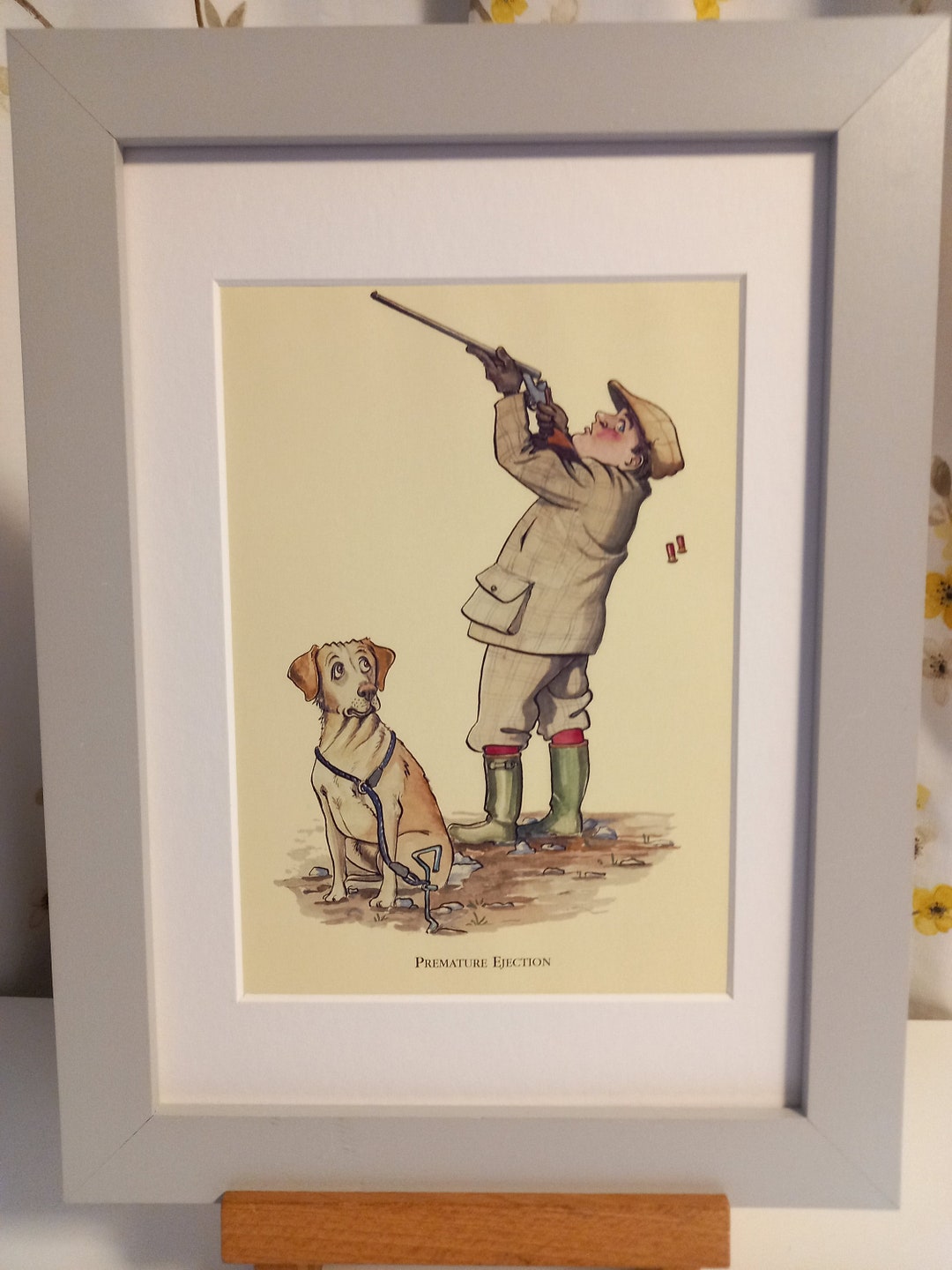 Bryn Parry Cartoon Art Print: Framed Dog & Hunter Illustration - Etsy