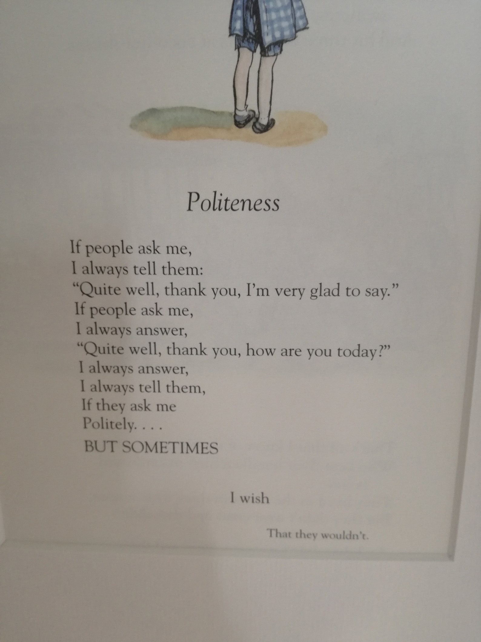 Politeness, a Poem by AA Milne Rescued Book Page Professionally Mounted ...