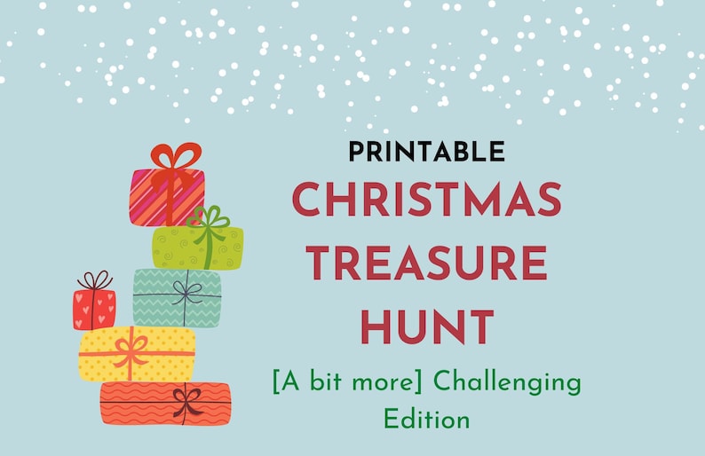 Printable Christmas Treasure Hunt Game for Kids and Adults- 10 Clues ...