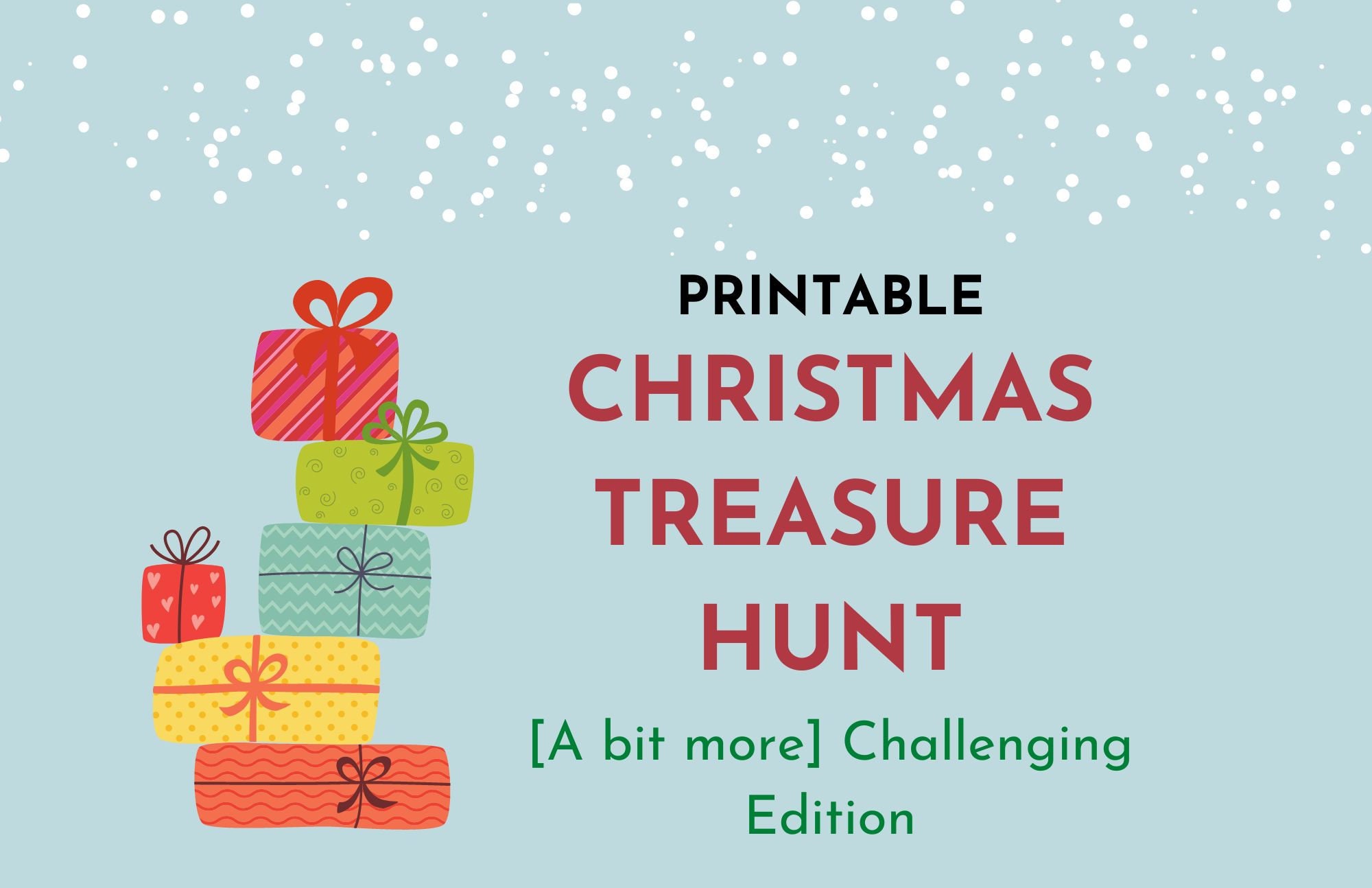 Printable Christmas Treasure Hunt Game for Kids and Adults- 10 Clues ...