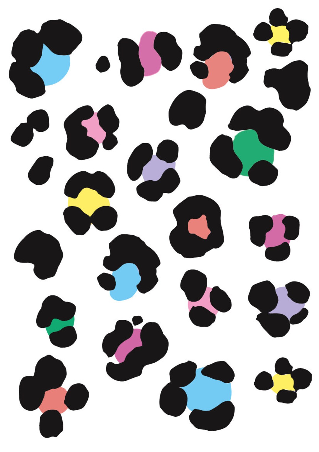 Rainbow Leopard Spots Wall Stickers, Leopard Print Wall Stickers ...