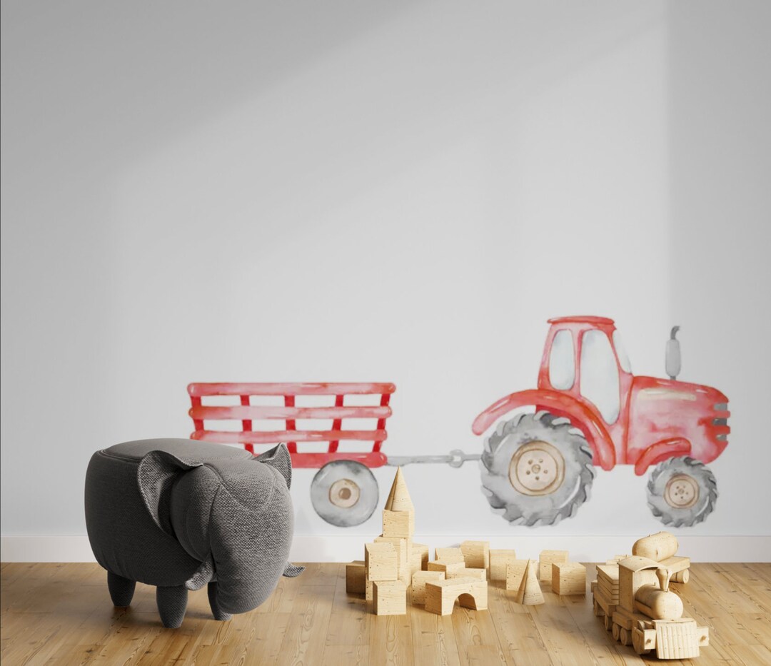 Tractor Wall Decal, Tractor Wall Sticker, Tractor Decal, Farm Tractor ...
