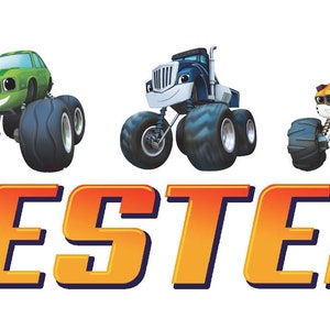 Blaze and the Monster Machines Personalised Wall Sticker, Bedroom Wall ...