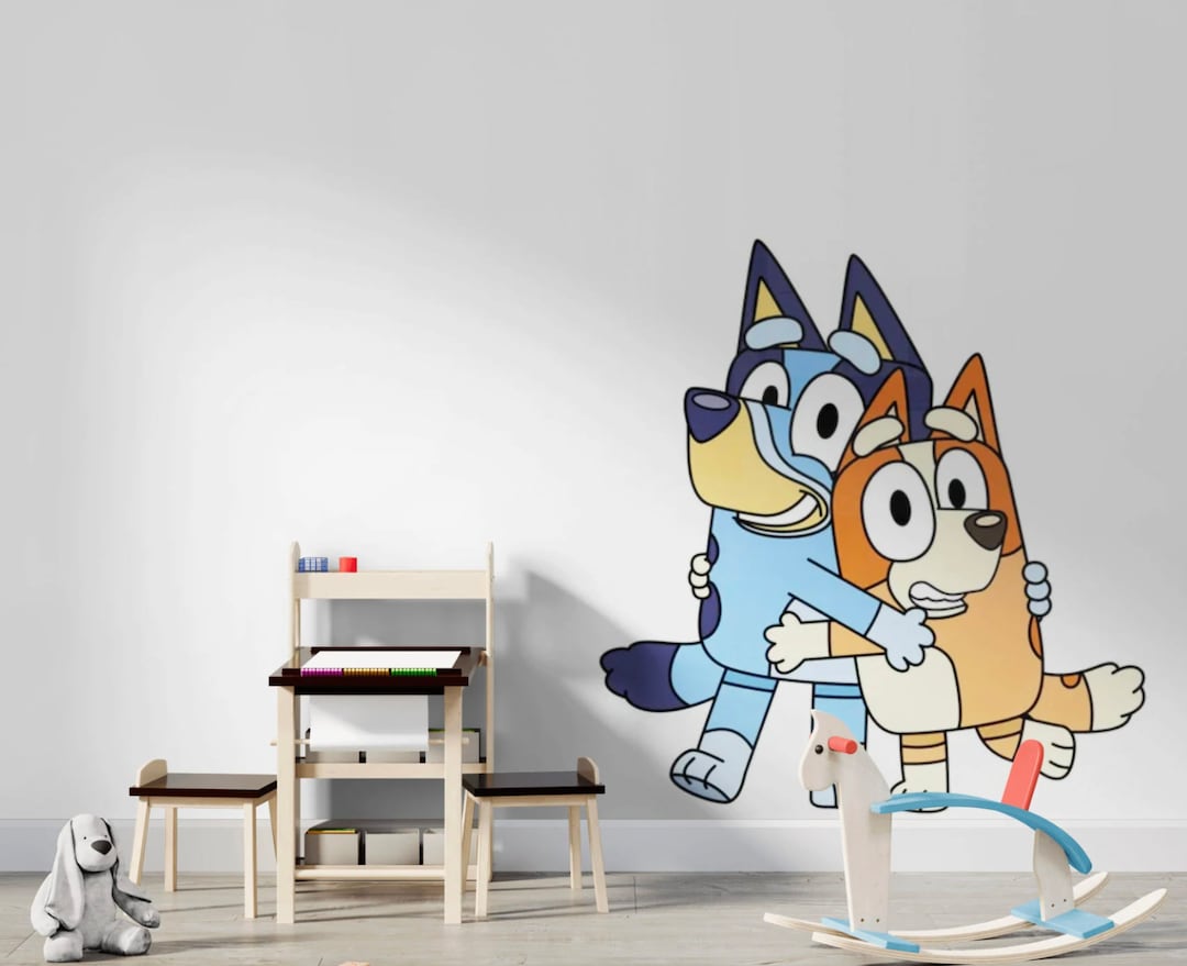 Bluey Wall Sticker, Bluey Bingo Bedroom Wall Sticker, Nursery Wall ...