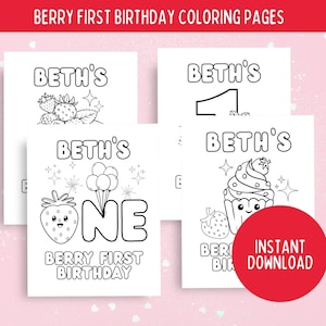 free first birthday coloring pages