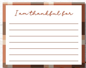 I Am Thankful for Card Thanksgiving Printable, Gratitude Activity ...