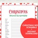 Printable Christmas Word Scramble Game, Holiday Party Games, Christmas ...