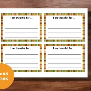 I Am Thankful for Card Thanksgiving Printable, Gratitude Activity ...