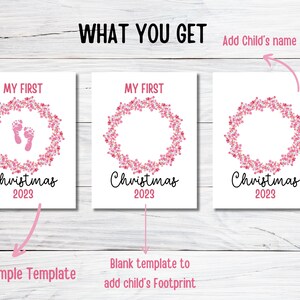 Christmas Footprint Art Craft, Printable Christmas Keepsake, Preschool ...