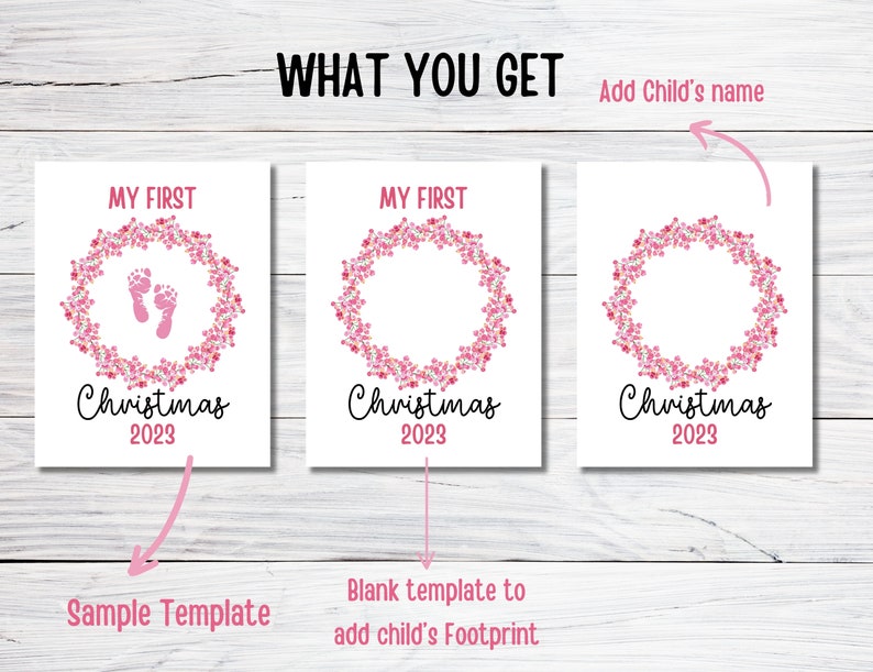 Christmas Footprint Art Craft, Printable Christmas Keepsake, Preschool ...