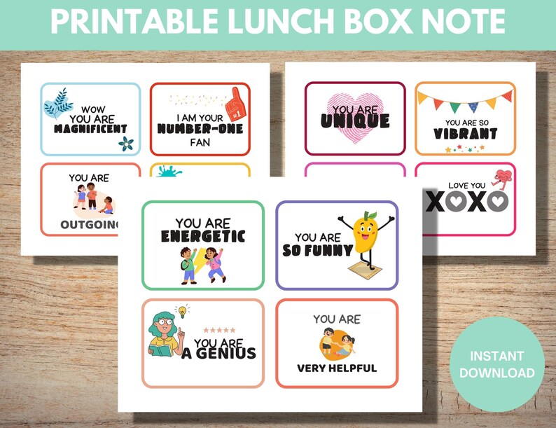 Lunch Box Notes Printable Positive Affirmation Card for Kids - Etsy